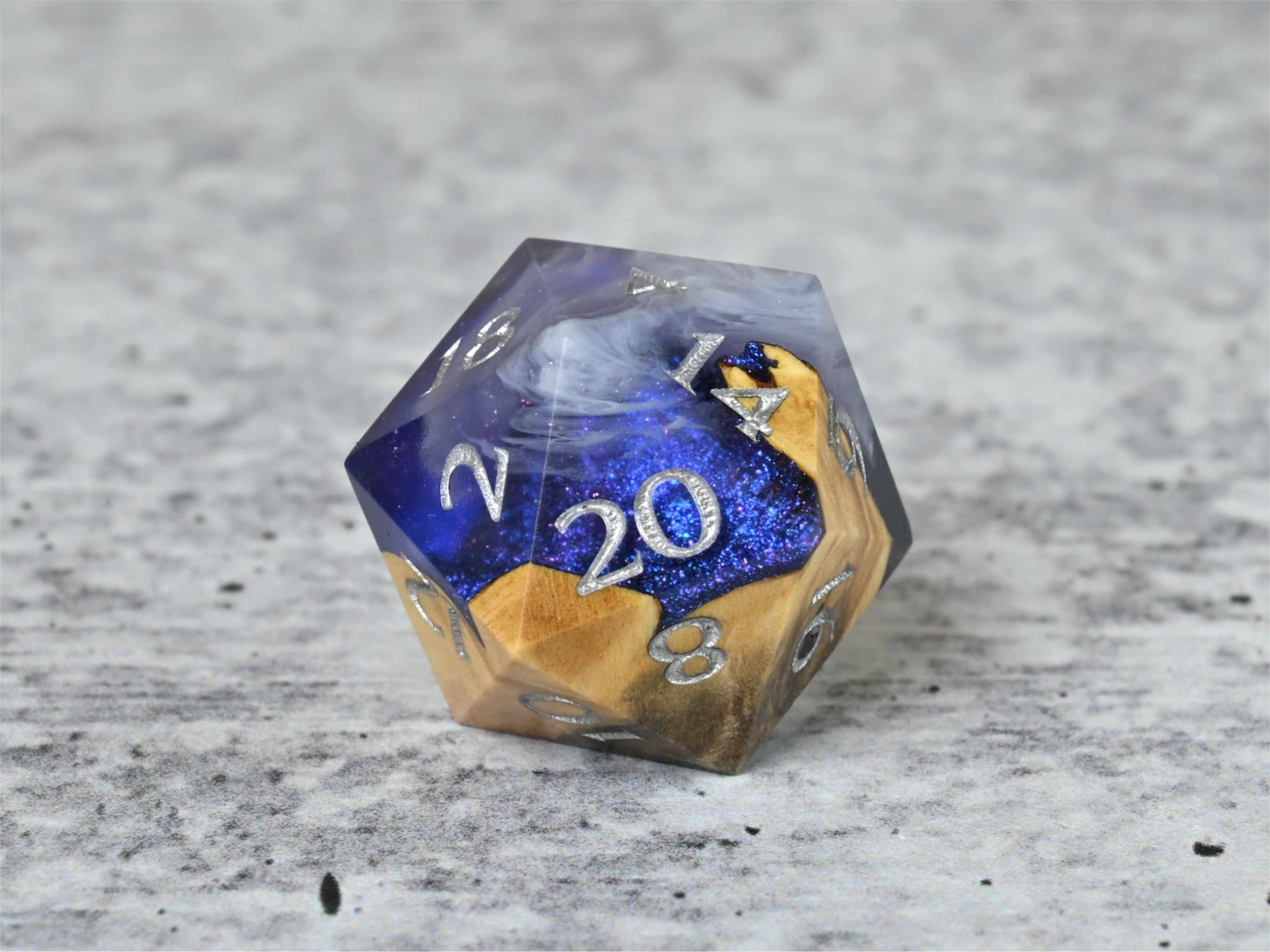 Cloud Nebula - Buckeye Burl D20 – Delvewood